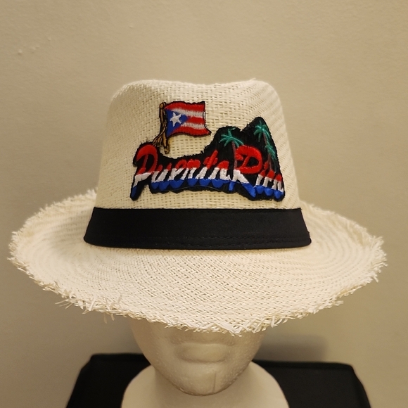 Accessories | Embroidered Straw Hat With Puerto Rico Design | Poshmark
